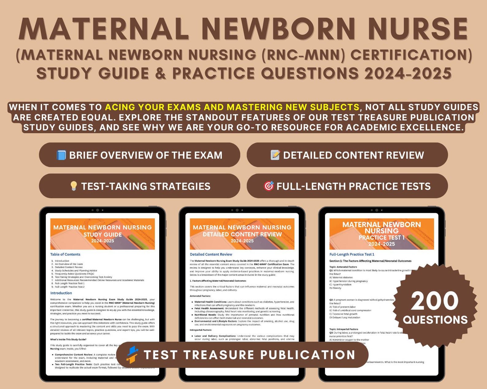 Maternal Newborn Nursing Exam Study Guide 2024-2025: Pass the RNC-MNN ...