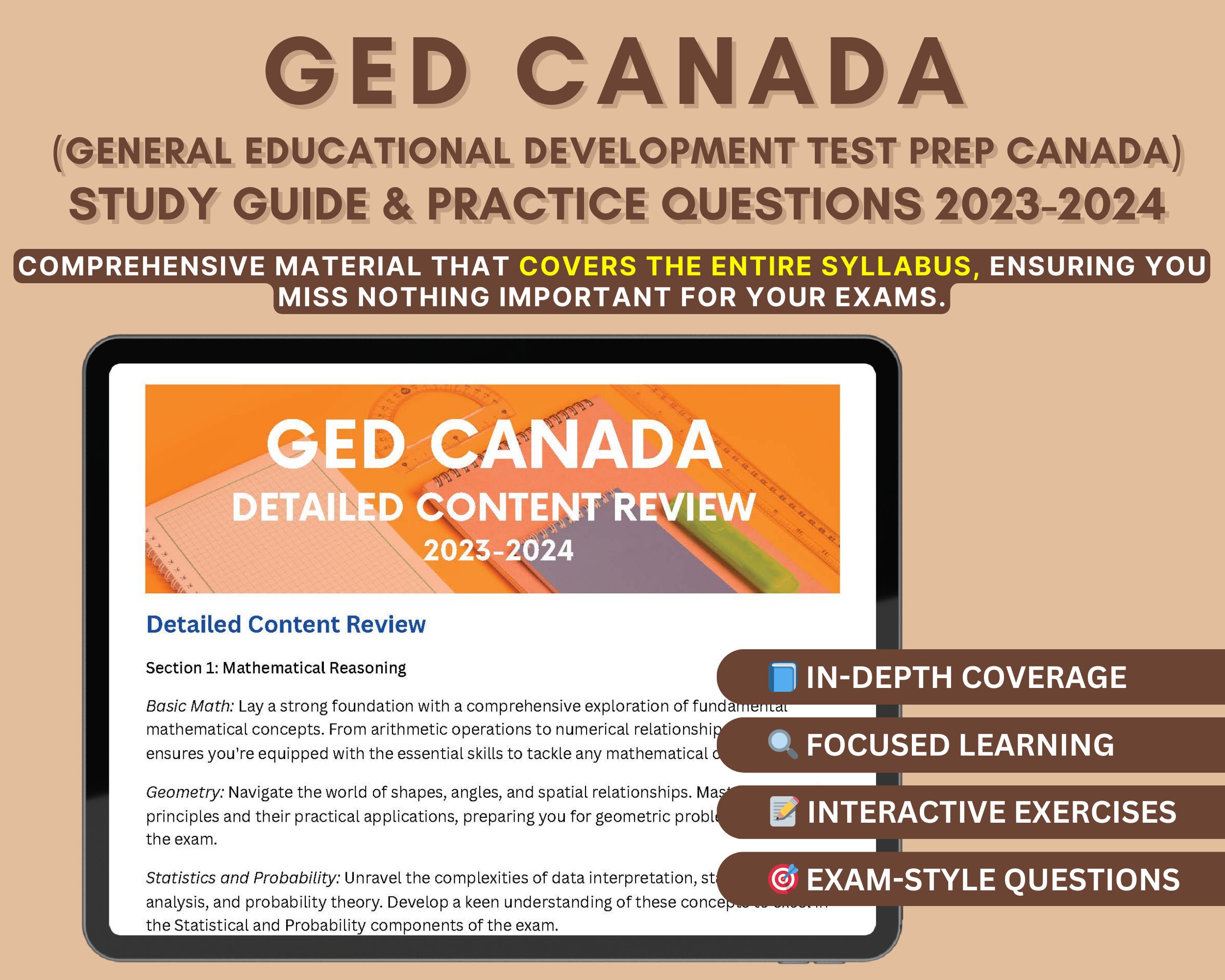 GED Canada Exam Study Guide 2023-2024: In-depth Content Review ...