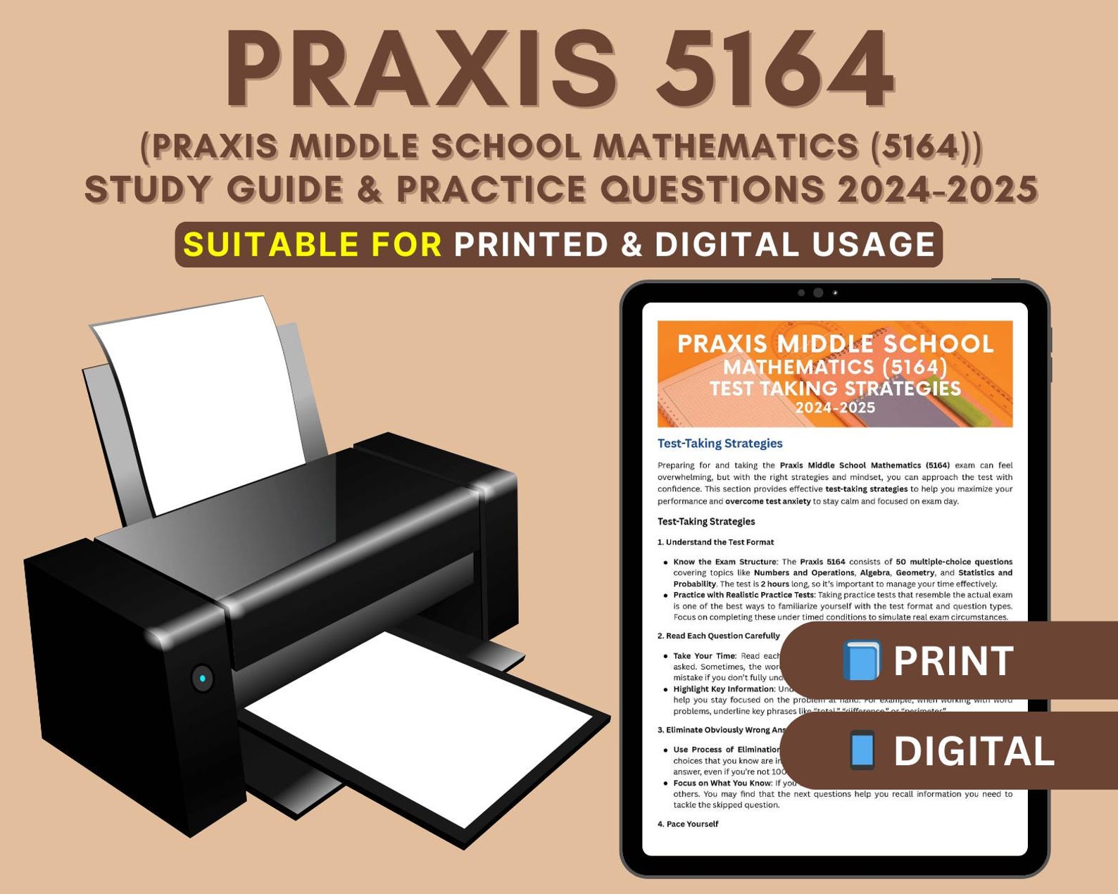Praxis Middle School Mathematics 5164 Study Guide 2024–2025: Detailed ...