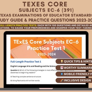 Texes Core Subjects EC-6 Exam Study Guide 2023-2024: In-depth Content ...