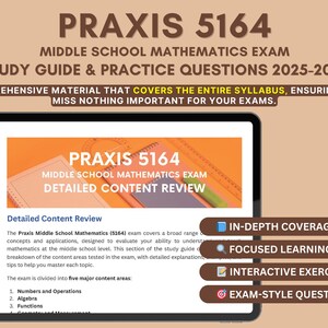 Praxis 5164 Middle School Math Study Guide: 2025-2026 Prep (PDF ...