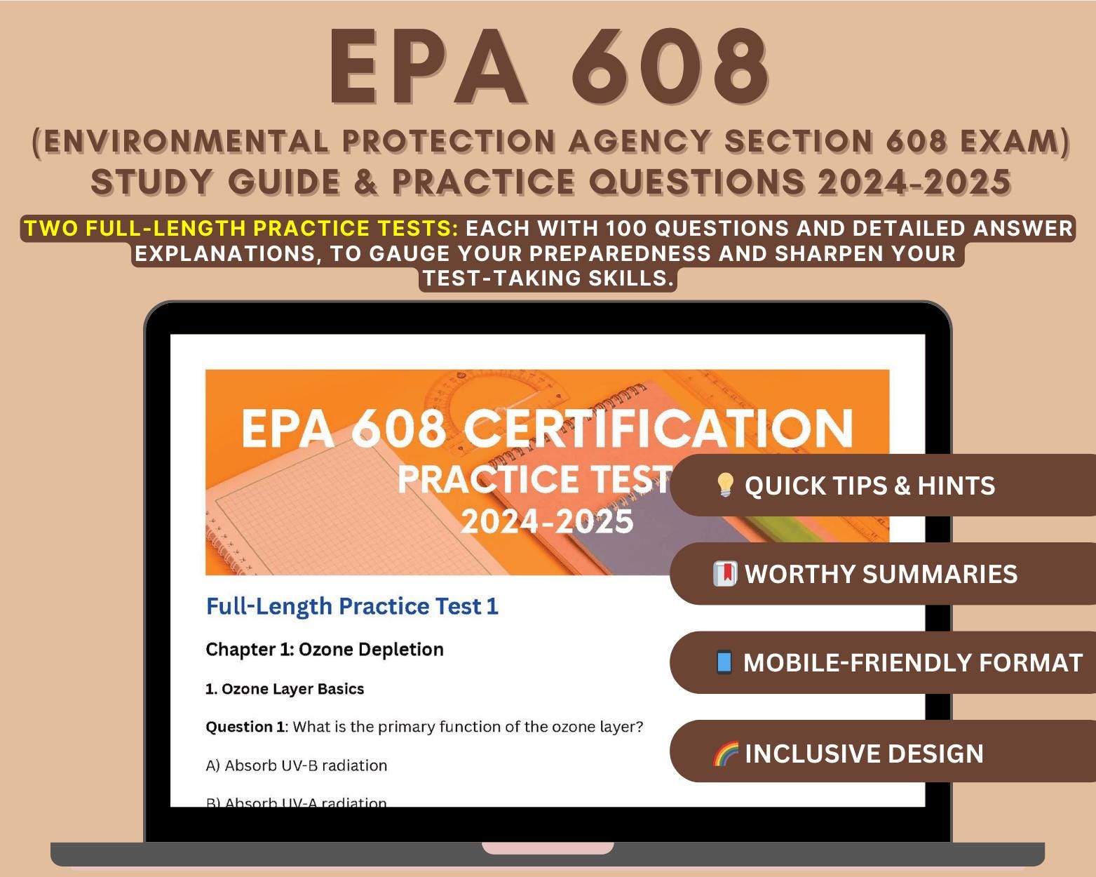 EPA 608 Study Guide 2024-2025: In-depth Content Review, Practice Tests ...