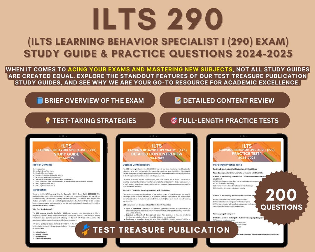 ILTS Learning Behavior Specialist I (290) Study Guide 2024-2025 ...