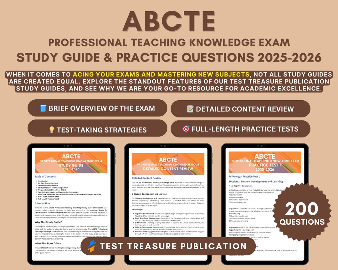 ABCTE PTK Exam Study Guide 2025-2026: Practice Tests & Content Review ...