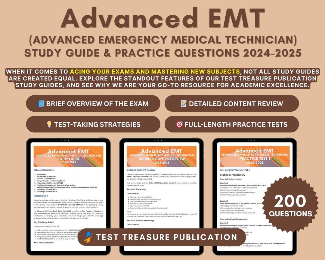 Advanced EMT Exam Study Guide 2024–2025: NREMT AEMT Certification Prep ...