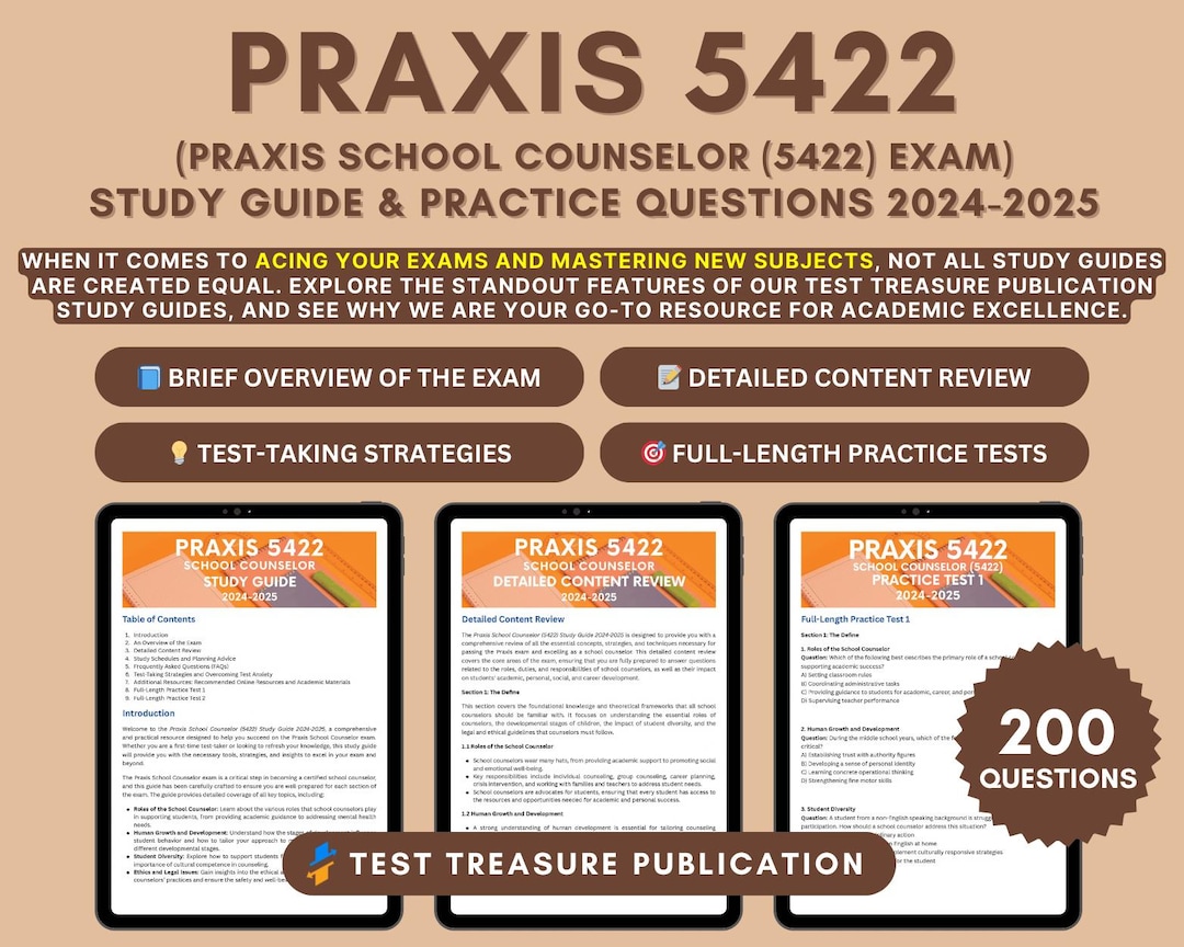 Praxis School Counselor (5422) Study Guide 2024-2025: Detailed Review ...