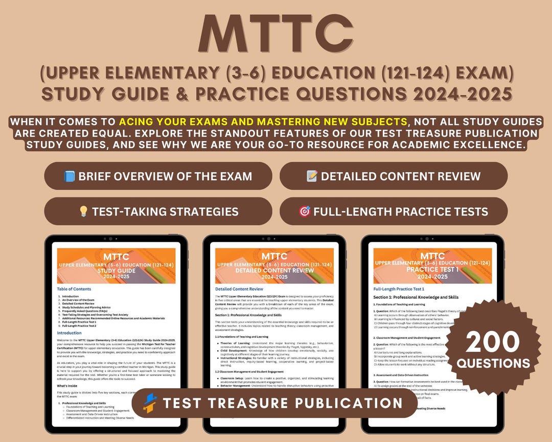 MTTC Upper Elementary (3-6) Education Study Guide 2024-2025: Detailed ...