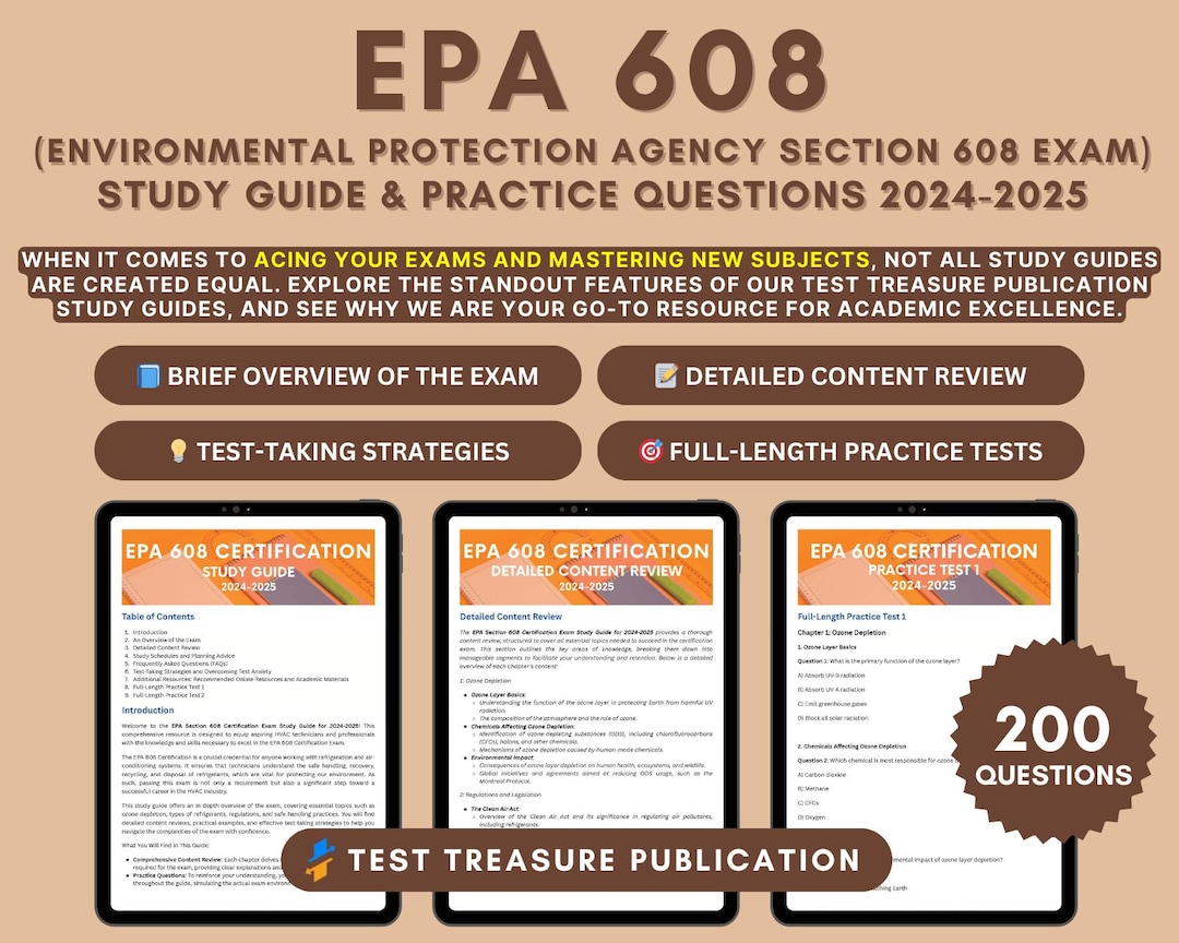 EPA 608 Study Guide 2024-2025: In-depth Content Review, Practice Tests ...