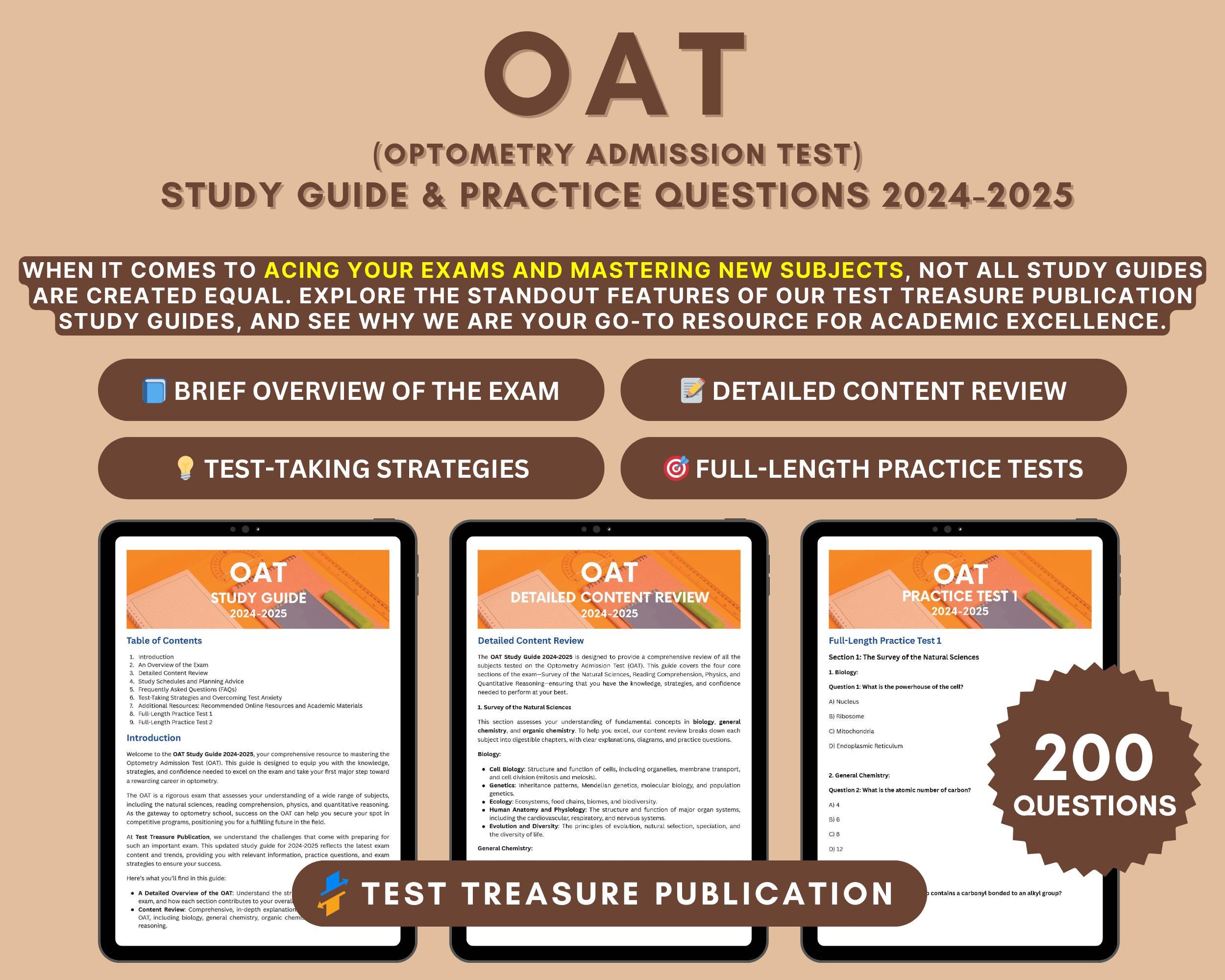 OAT Prep Book 2024-2025: Optometry Admission Test Study Guide With In ...