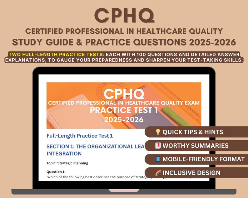 CPHQ Study Guide 2025-2026: Healthcare Quality Exam Prep - Etsy UK