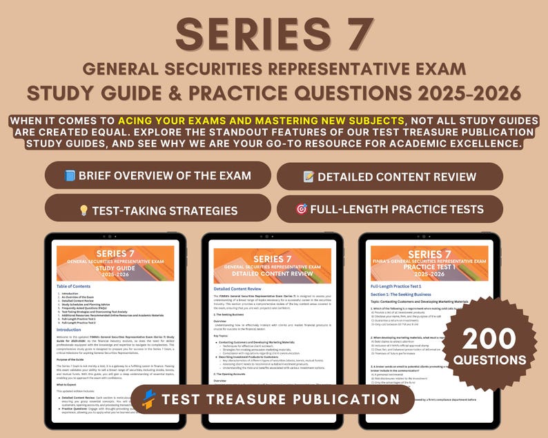 Series 7 Exam Prep Book 2025-2026: FINRA Study Guide & Practice Tests ...