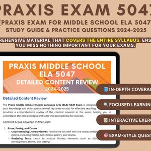 Praxis Middle School English Language Arts 5047 Study Guide 2024-2025 ...
