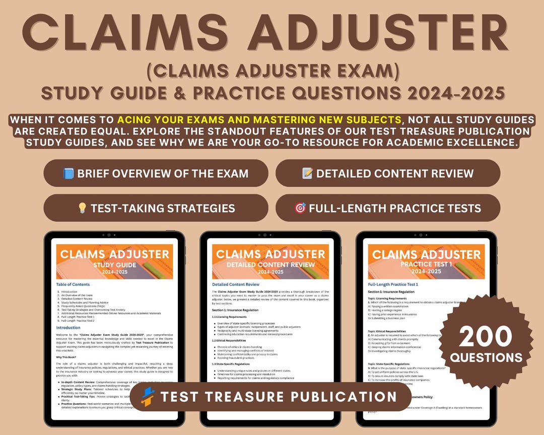 Claims Adjuster Exam Study Guide 2024-25: Mastering Insurance Policies ...