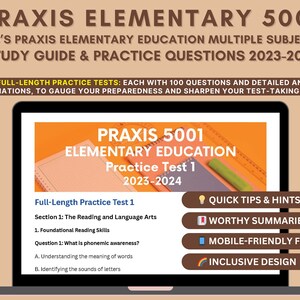 Praxis Elementary Education Multiple Subjects 5001 Study Guide 2023 ...