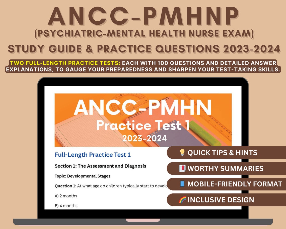 Psychiatric Mental Health Nursing Study Guide: ANCC PMHNP Exam Practice ...