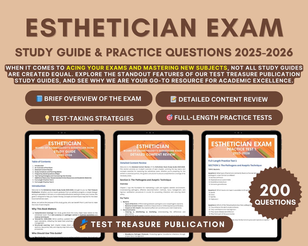 Esthetician Exam Study Guide 2025-2026: Practice Tests & Exam Tips (PDF ...