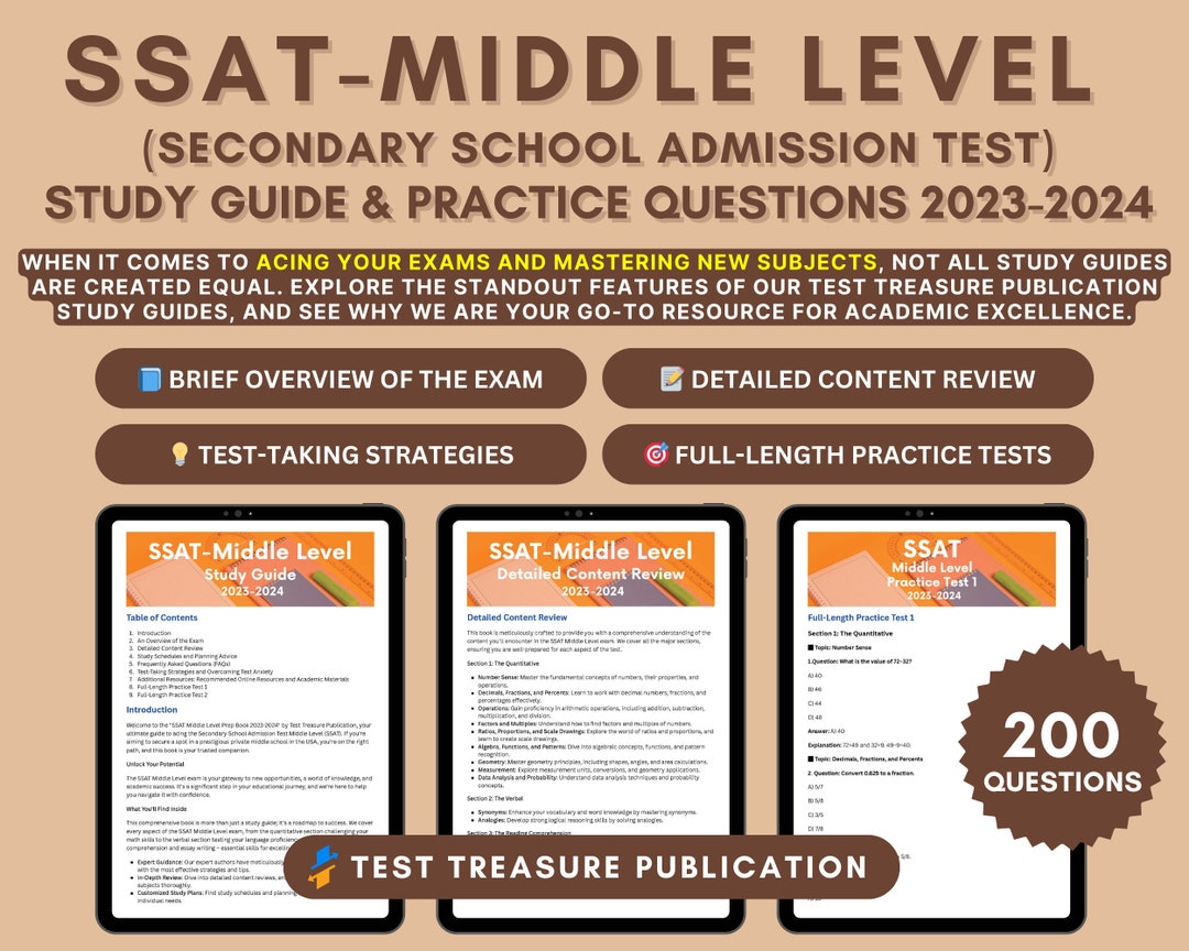 SSAT Middle Level Prep Book 2023-2024: In-depth Review of Quantitative ...