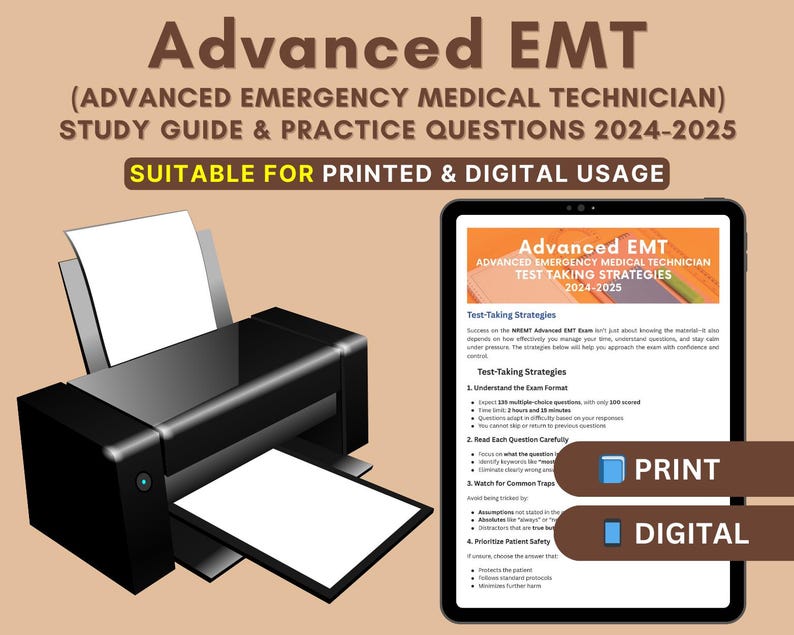 Advanced EMT Exam Study Guide 2024–2025: NREMT AEMT Certification Prep With Detailed Content ...