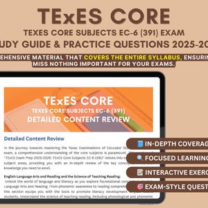 Texes Core Subjects EC-6 Study Guide 2025-2026: Practice Tests - Etsy