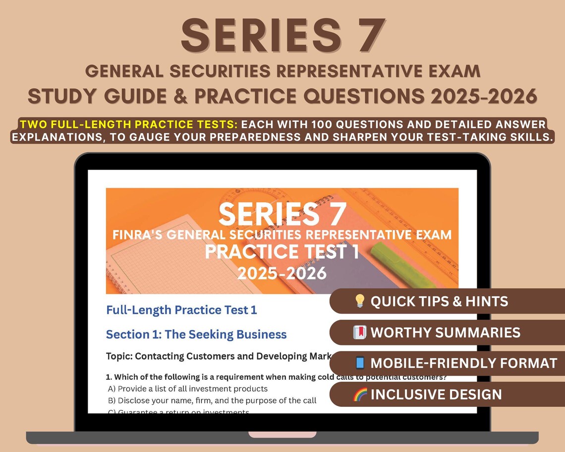 Series 7 Exam Prep Book 2025-2026: FINRA Study Guide & Practice Tests ...