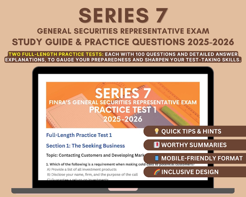 Series 7 Exam Prep Book 2025-2026: FINRA Study Guide & Practice Tests ...