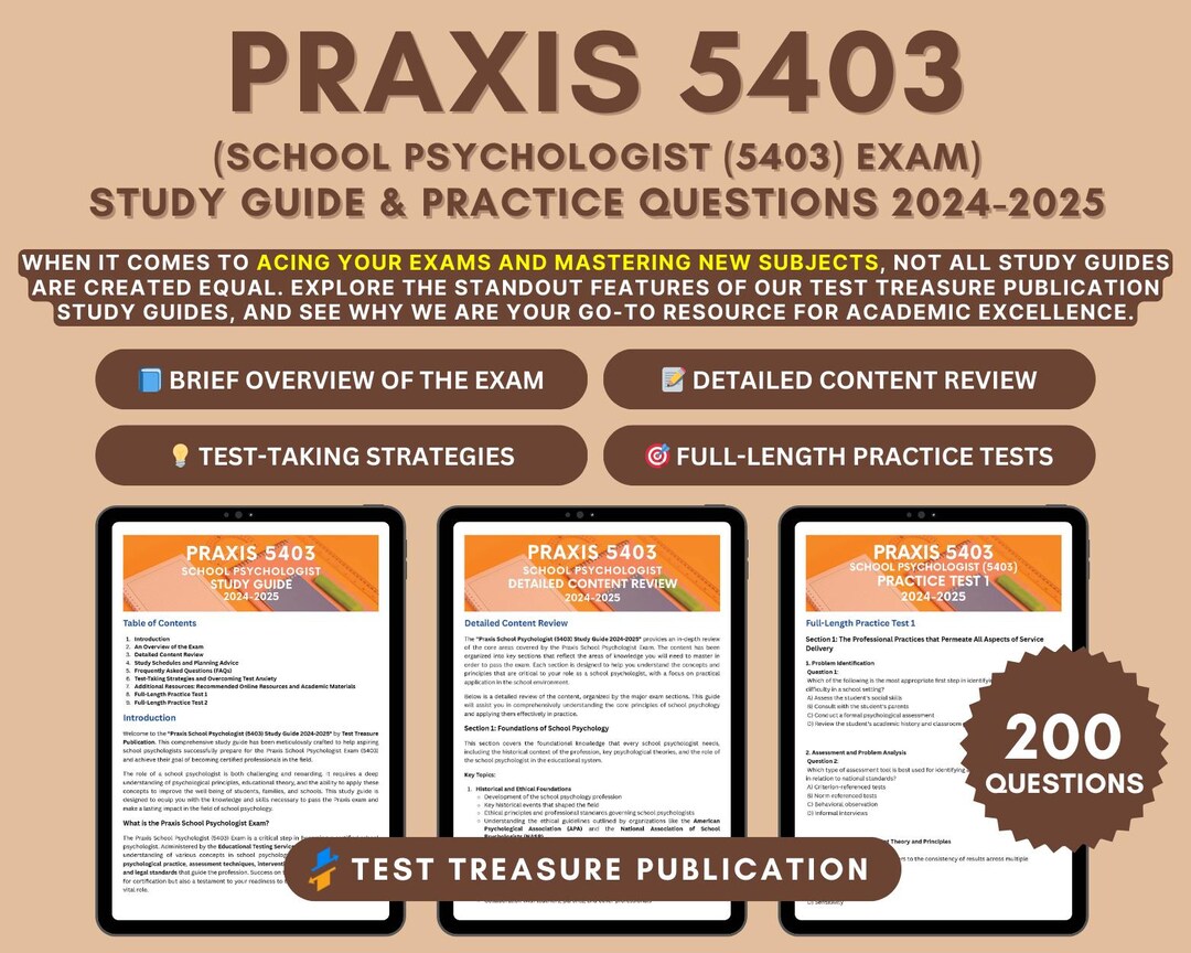 Praxis School Psychologist (5403) Study Guide 2024-2025: Detailed ...