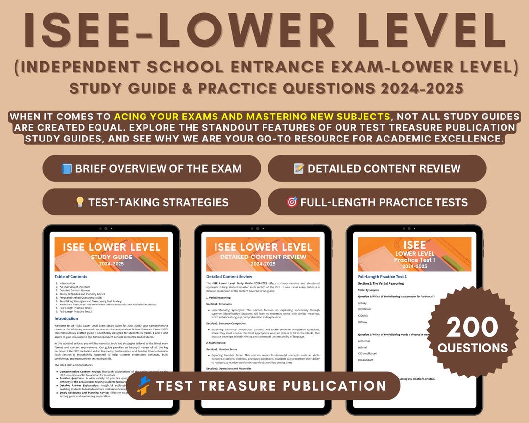 ISEE Lower Level Study Guide 2024-2025: Verbal Reasoning, Math, Reading ...
