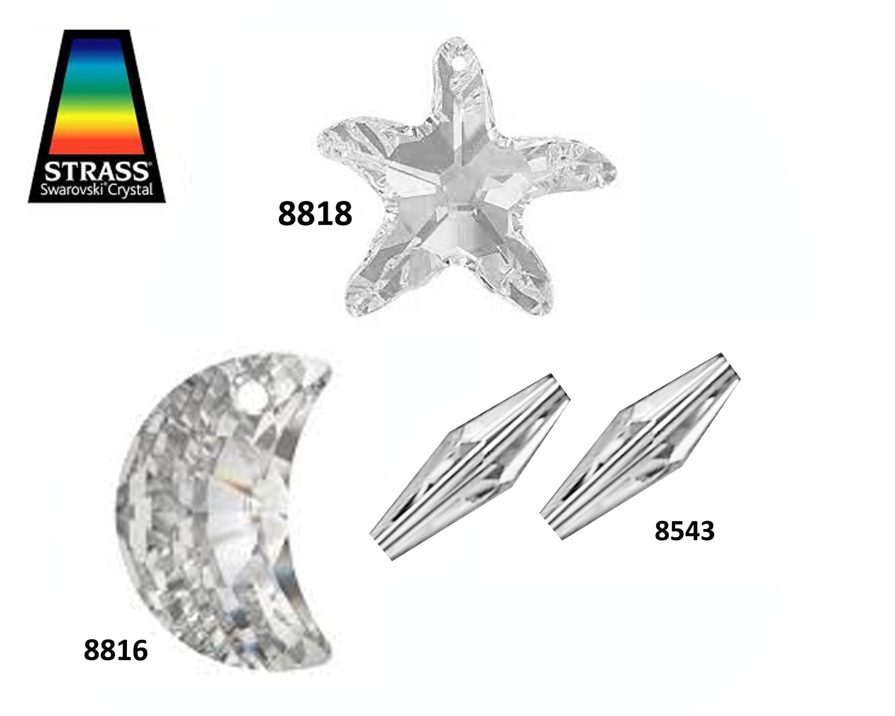 Swarovski Strass Crystal 8818 28mm Starfish 8816 50mm Moon - Etsy Australia
