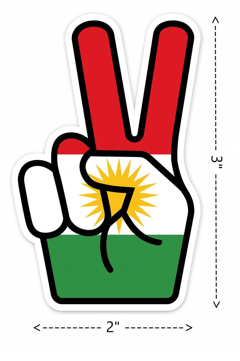 Kurdistan Flag Peace Sign Sticker - Etsy