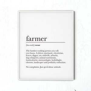 Farmer Definition Print, Farmhouse Decor, Country Farm Kitchen ...