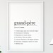 Grand Pere French Definition Print: Grandfather Wall Art (digital ...