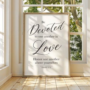 Romans 12:10, Wedding Sign Wall Decor, Be Devoted to One Another in ...