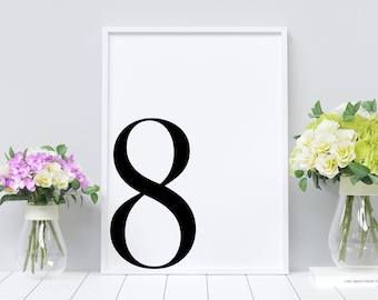 Number 8 Poster - Etsy
