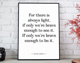 Amanda Gorman Print, Digital Download, Inauguration, Poem ...