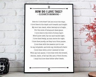 How Do I Love Thee Poem Print - Etsy