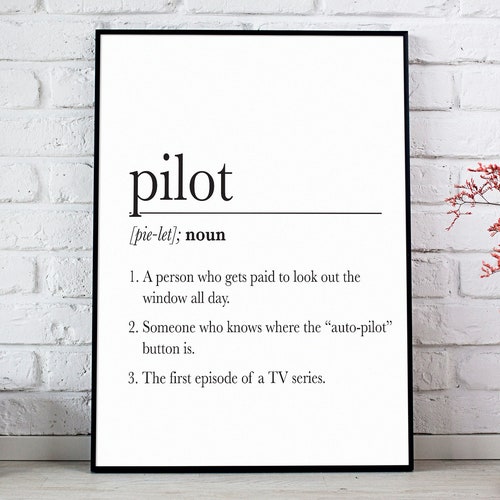 Funny Pilot Definition Print INSTANT DOWNLOAD Pilot Gifts for - Etsy
