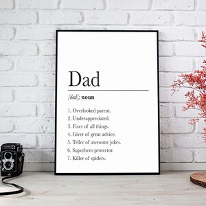 Dad Definition Printable Art, Fathers Day Gift, Dad Quote Print, Dad ...