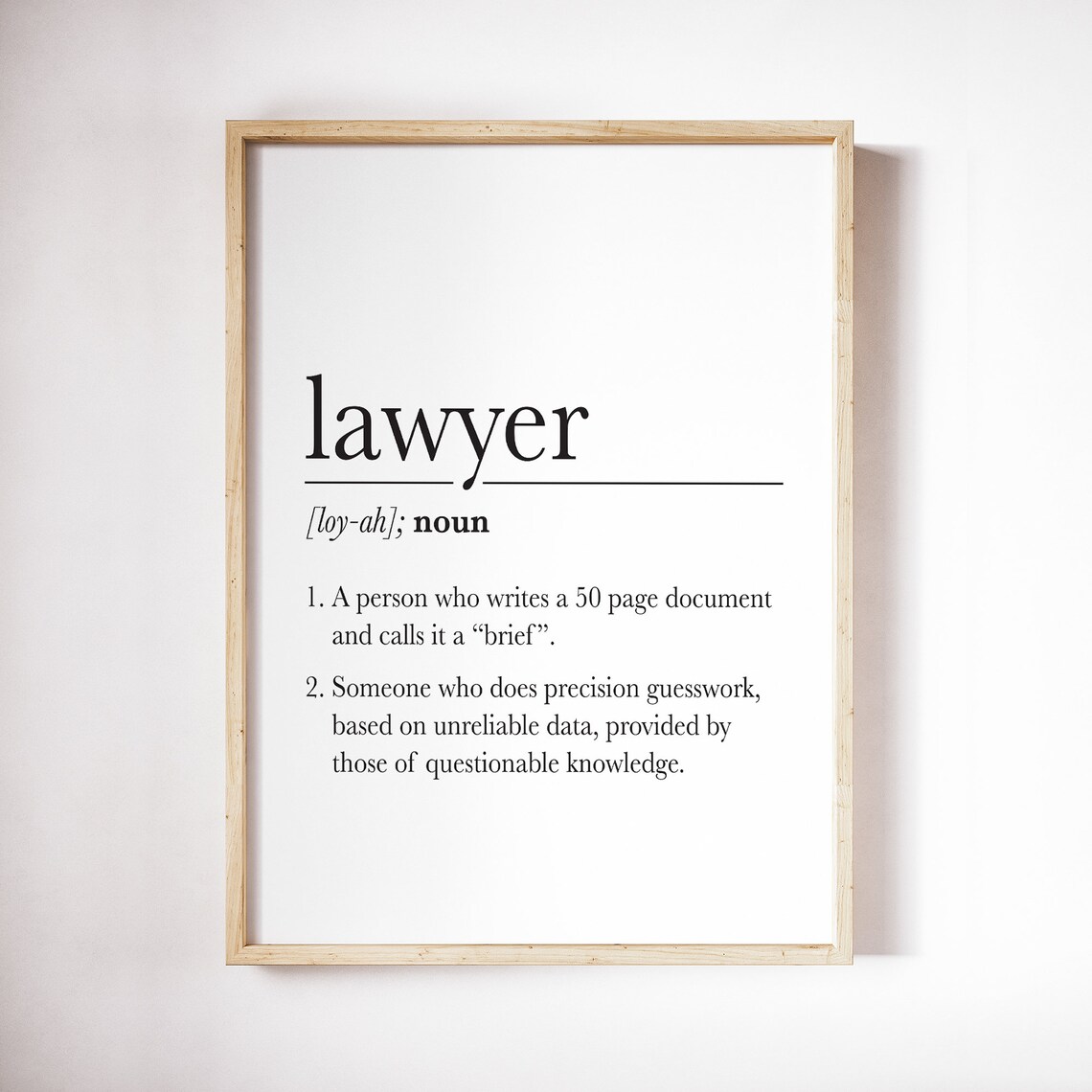 Funny Lawyer Definition Print Printable Lawyer Gift Lawyer | Etsy