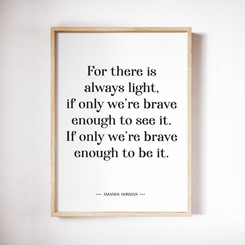 Amanda Gorman Poster Quote for There is Always Light | Etsy