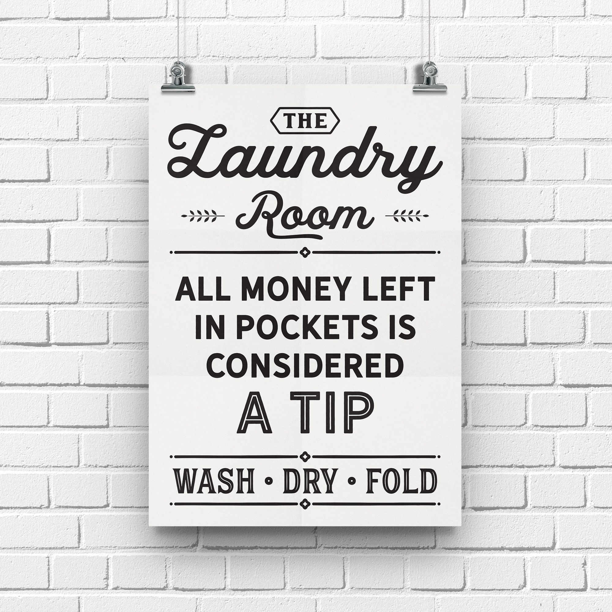 Laundry Room Sign, Funny Laundry Room Wall Decor, Washroom Printable ...