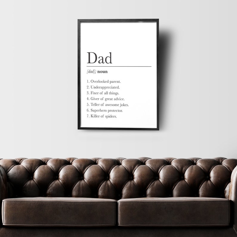 Dad Definition Printable Art, Fathers Day Gift, Dad Quote Print, Dad ...