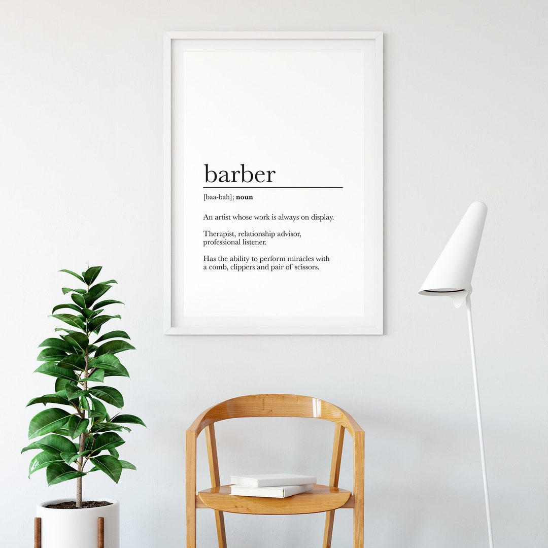 Barber Definition Print, Barber Shop Wall Decor, Dictionary Printable ...