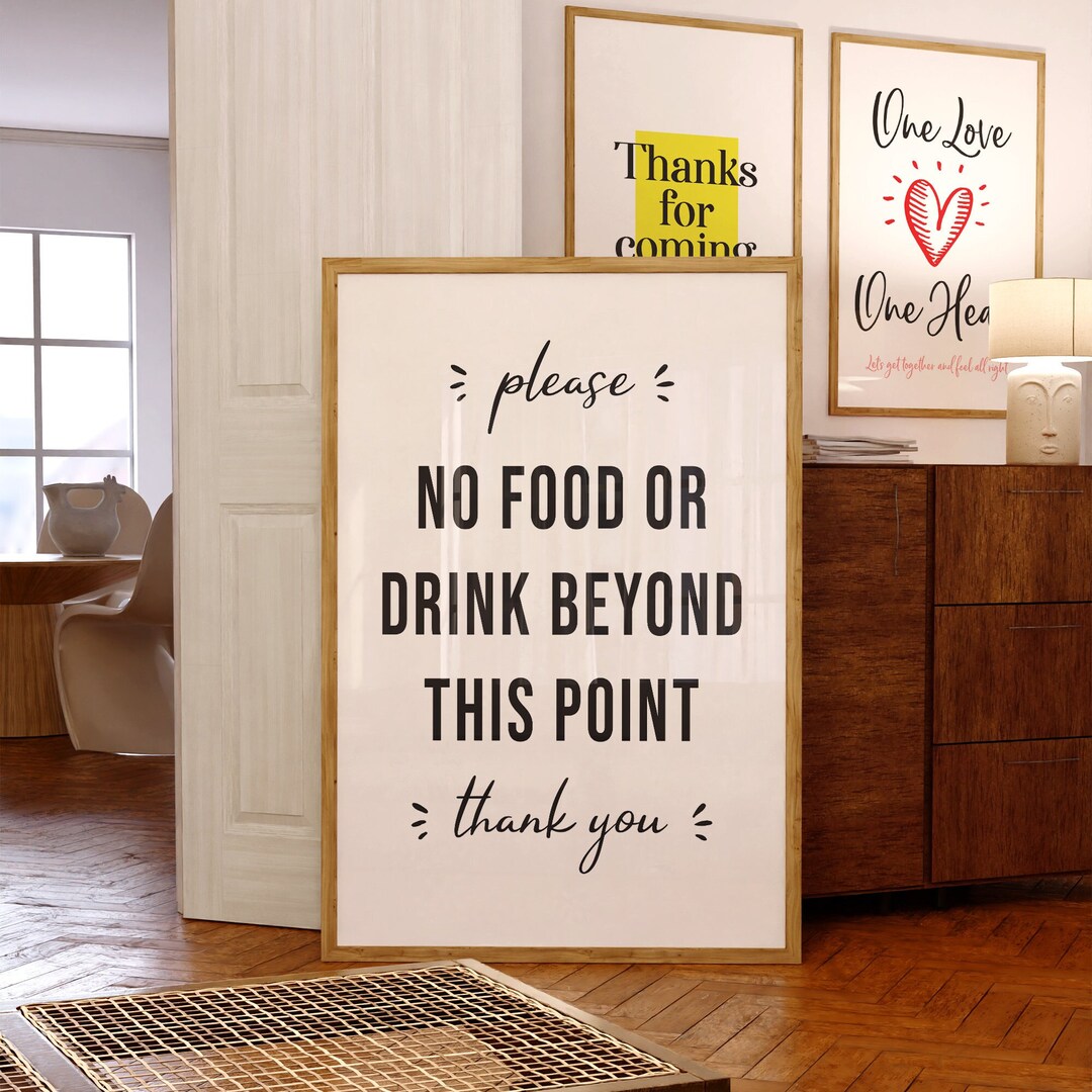 Entryway Party Wedding Sign No Eating Drinking Past This Point ...