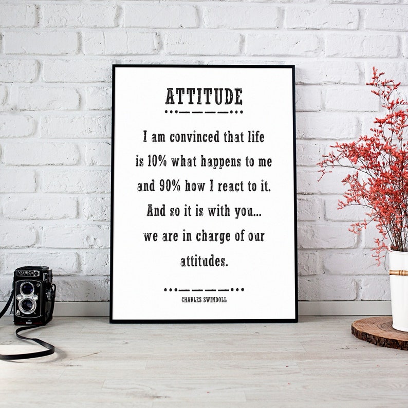 Charles Swindoll Attitude Quote Art Print, Inspirational Poster ...