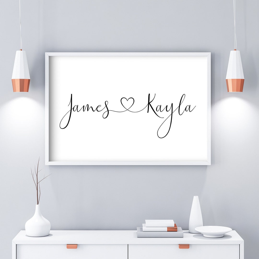 Personalized Couple Names Printable Art, Couple Name Art Print ...