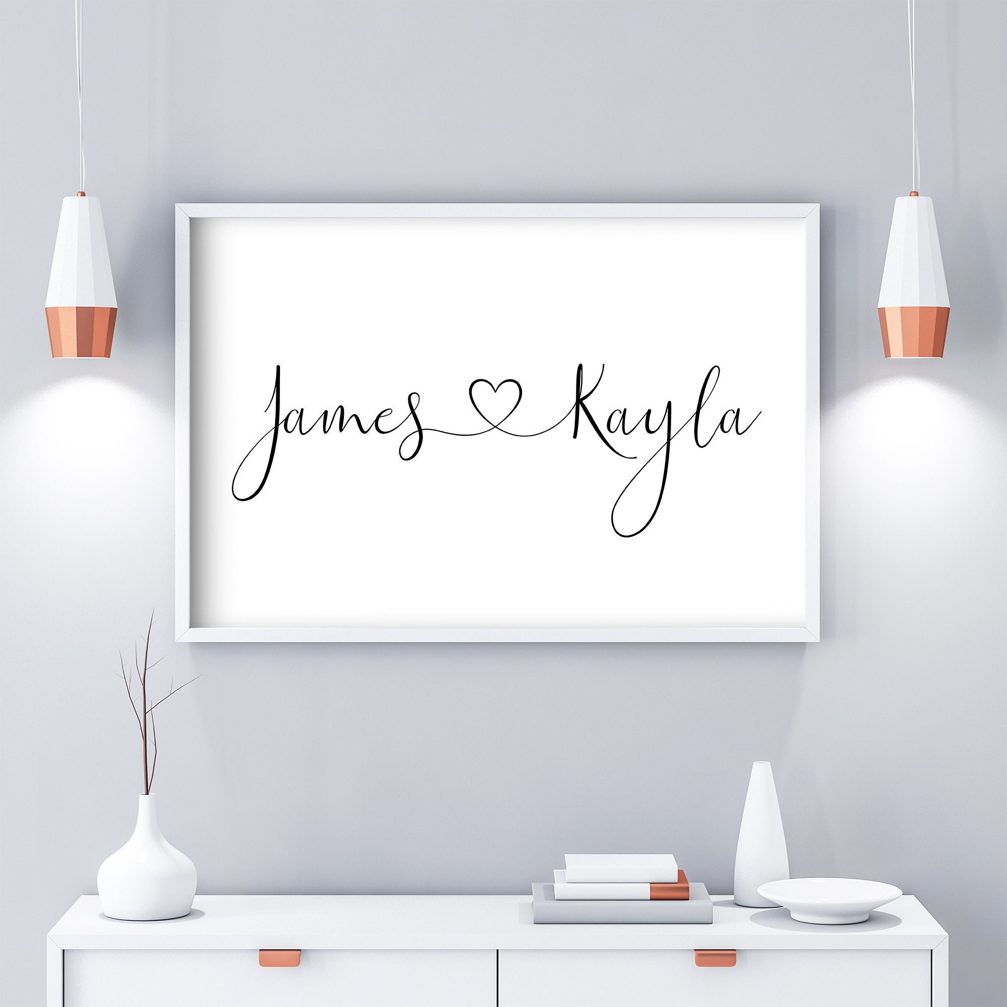 Personalized Couple Names Printable Art, Couple Name Art Print ...