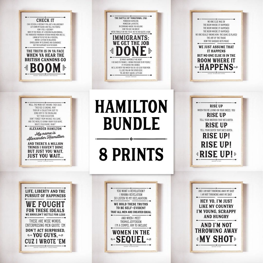 Hamilton Print Bundle, Hamilton Musical, Alexander Hamilton, Hamilton ...