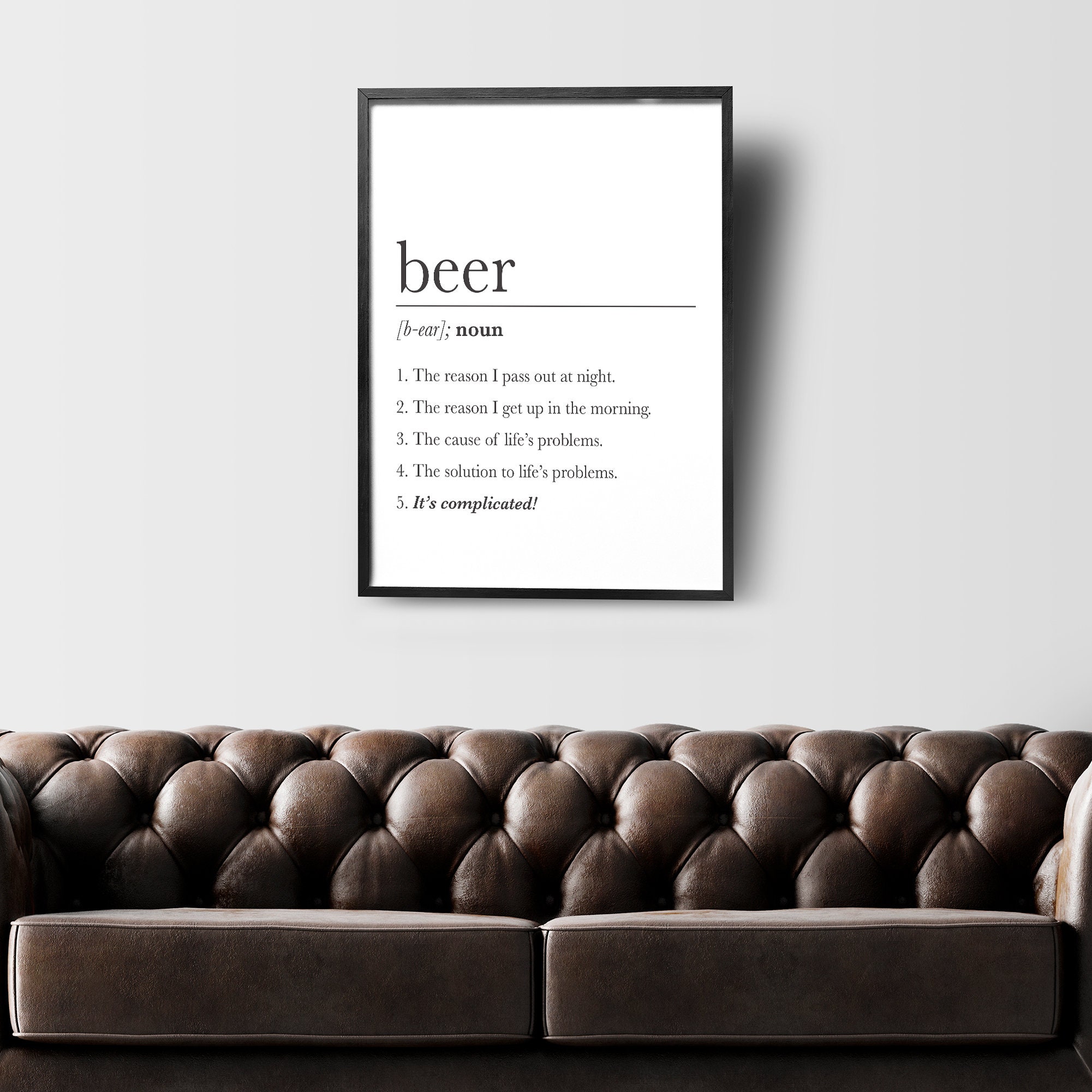 Beer Lover Gift, Beer Sayings, Beer Dictionary Definition Meaning, Fun ...