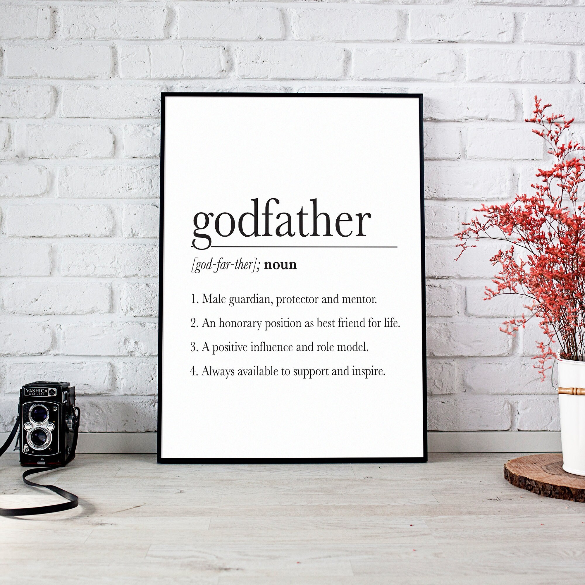Godfather Definition Print Printable DIGITAL ART Godfather Gift for ...