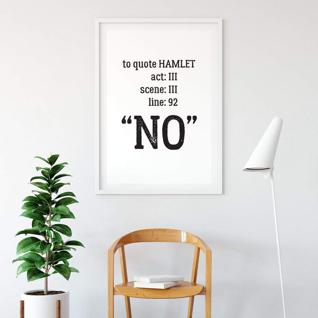 William Shakespeare Quote, Hamlet Quote Print, Hamlet Poster Wall Art ...